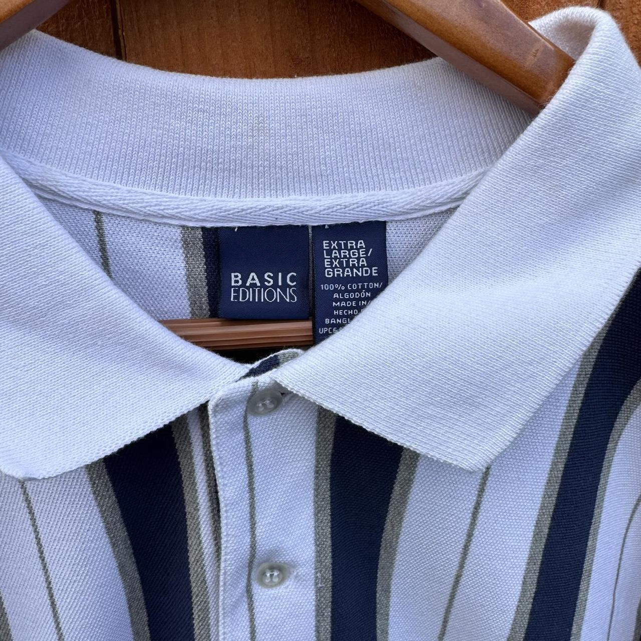 Vertical stripe basic editions polo• navy, white &... - Depop