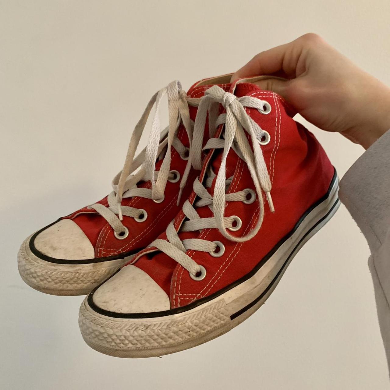 Converse Women's Red Trainers | Depop