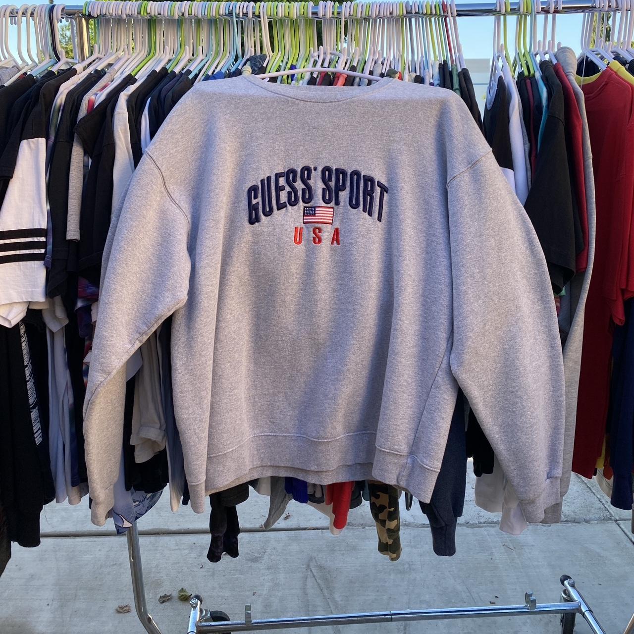 Vintage Guess Sport USA Gray Crewneck Size... - Depop