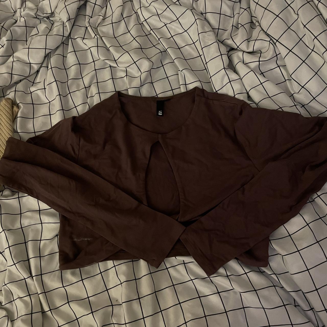 Garage cut out brown long sleeve ♡ size M ♡ scandy... - Depop