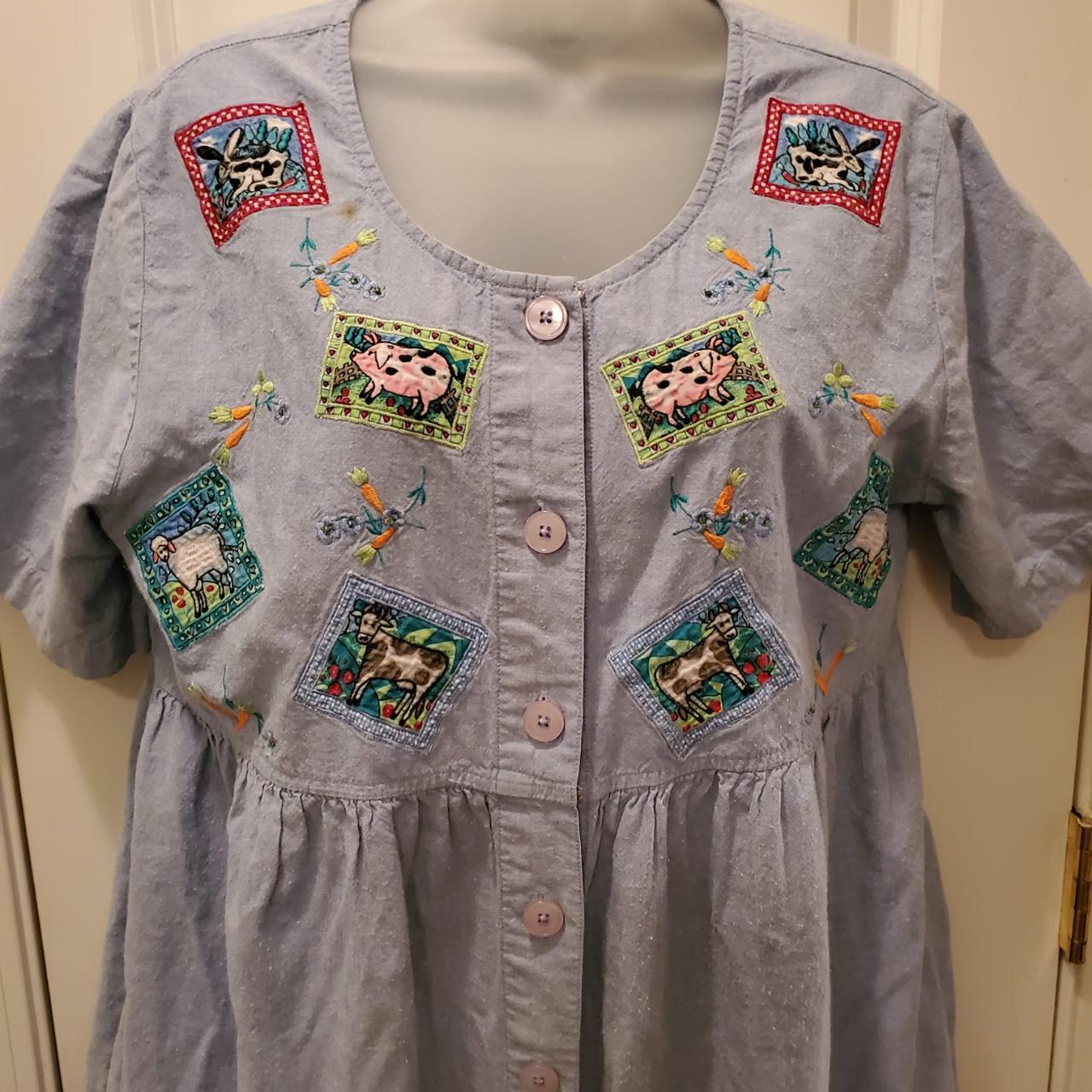 Vintage Cabernet Cottagecore Denim Farm Animals Maxi... - Depop