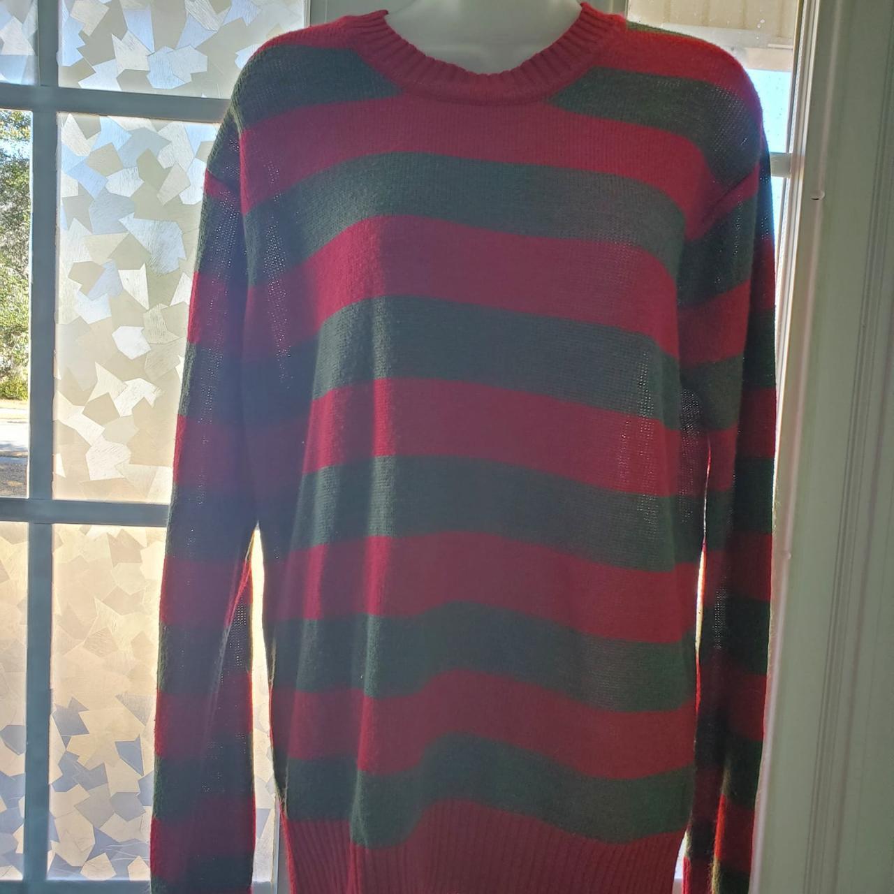 Hot Topic Women's Red and Khaki Jumper | Depop