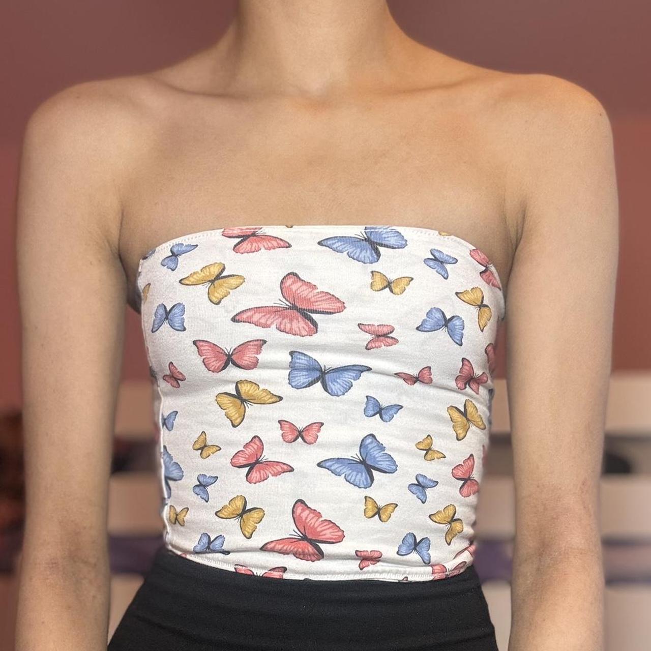 hollister butterfly tube top - Depop