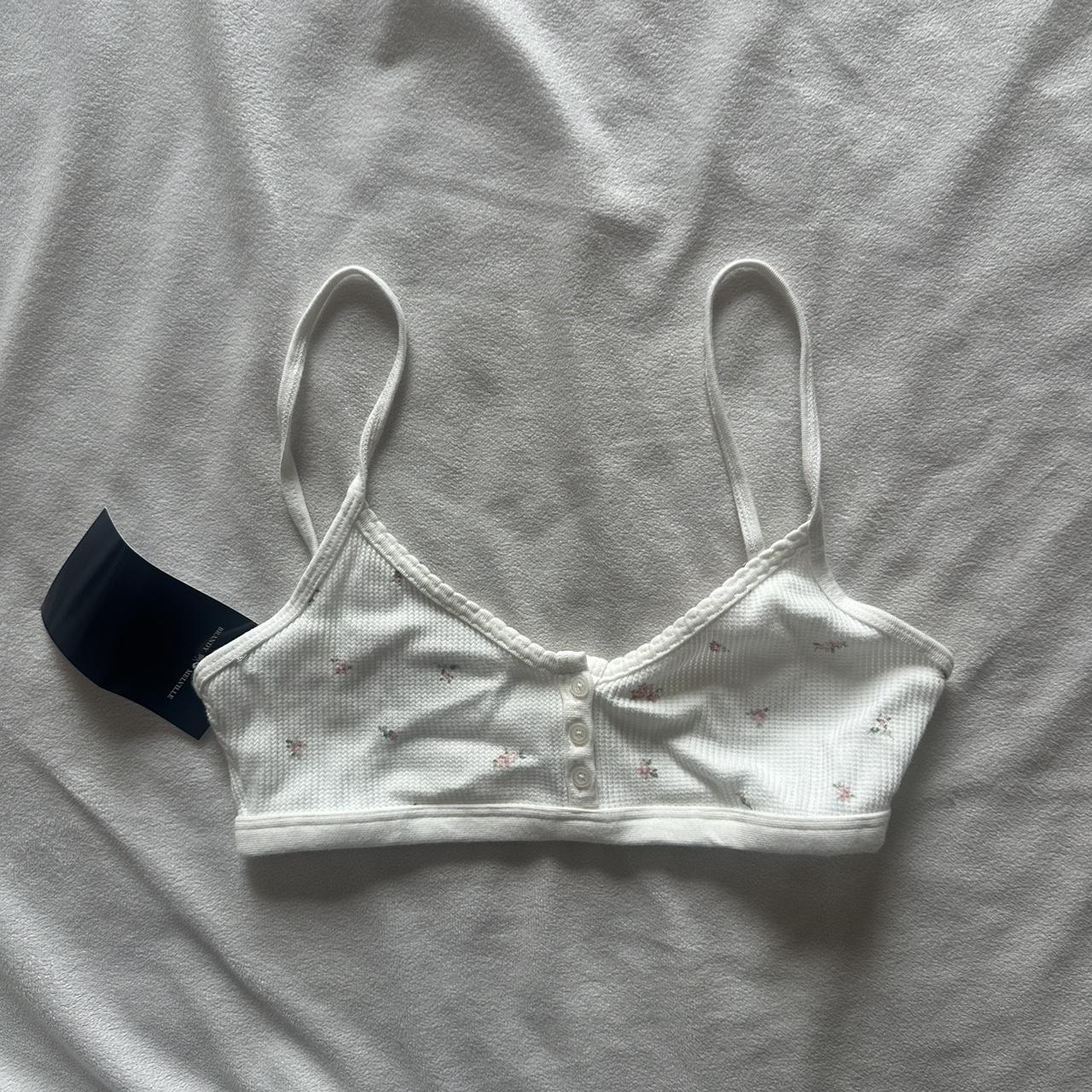 brandy melville floral waffle bralette bra new with... | Depop