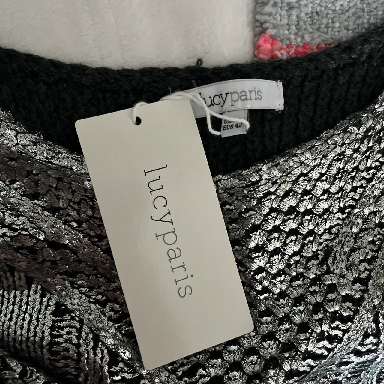 knit, metallic cropped sweater size L but runs... - Depop