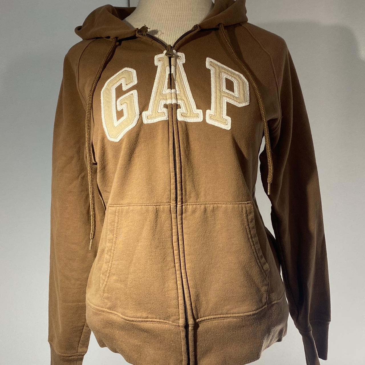 Brown Gap zip up hoodie - Depop