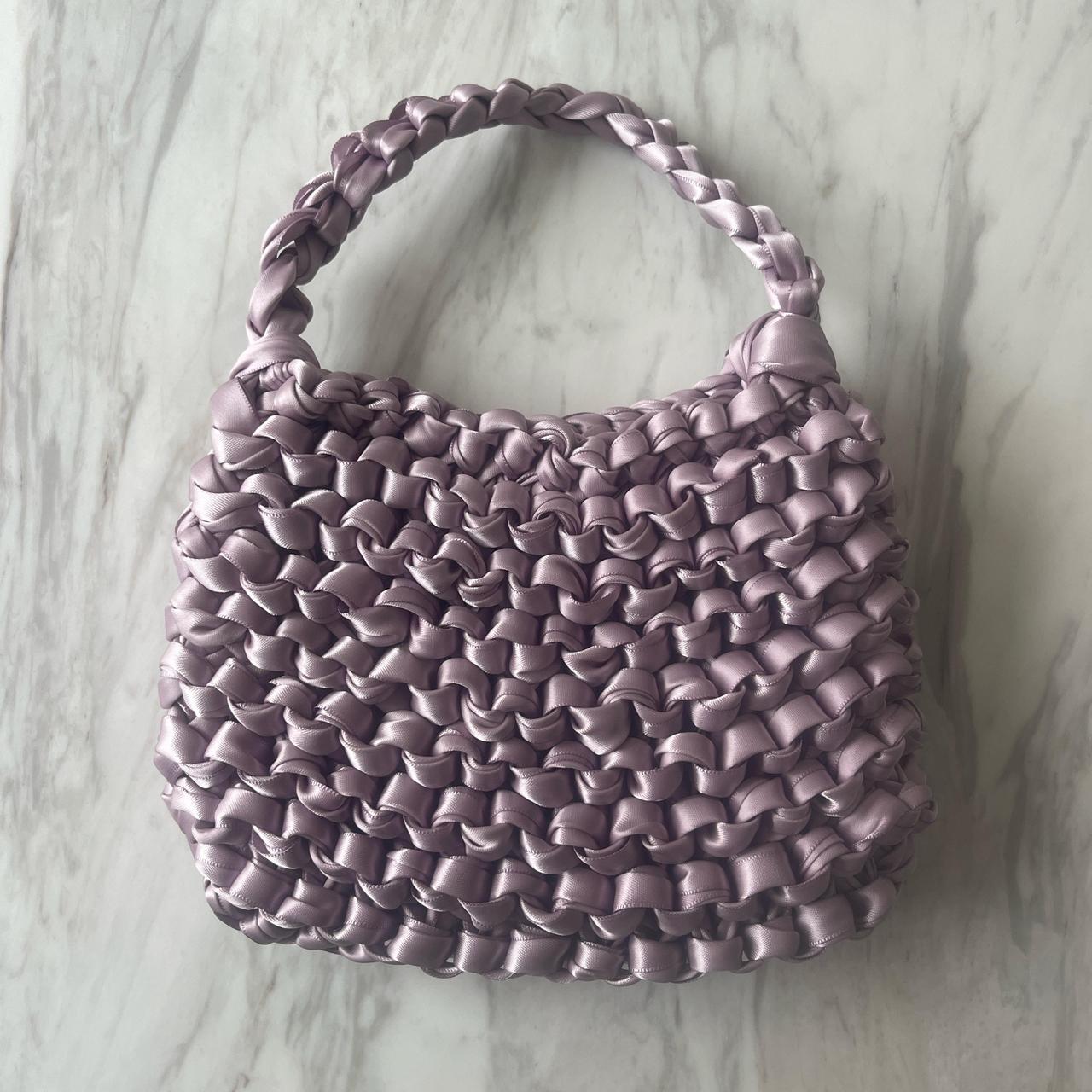 Lilac ribbon woven mini bag. Fits a few essentials... - Depop
