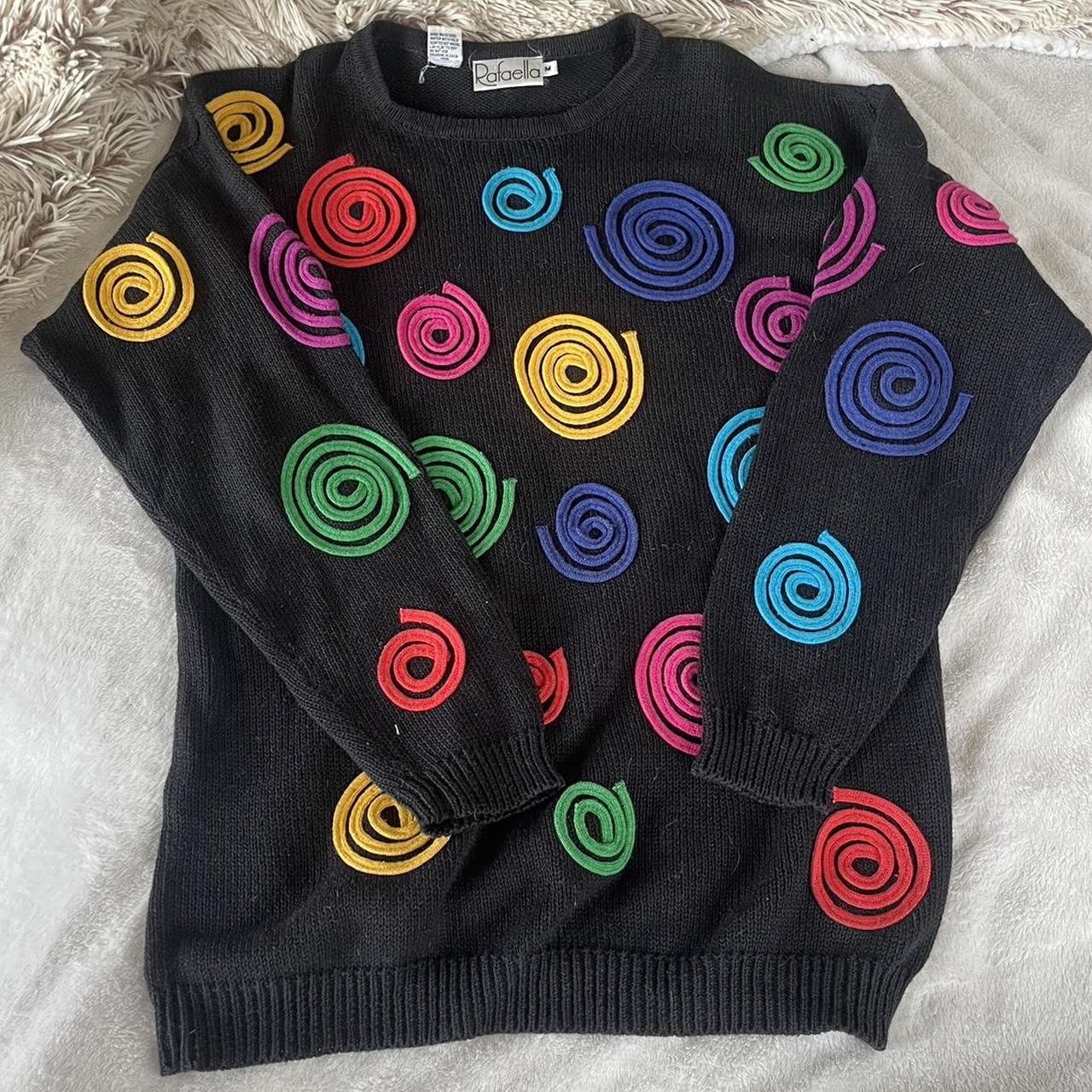 Unique 80s style sweater with... - Depop