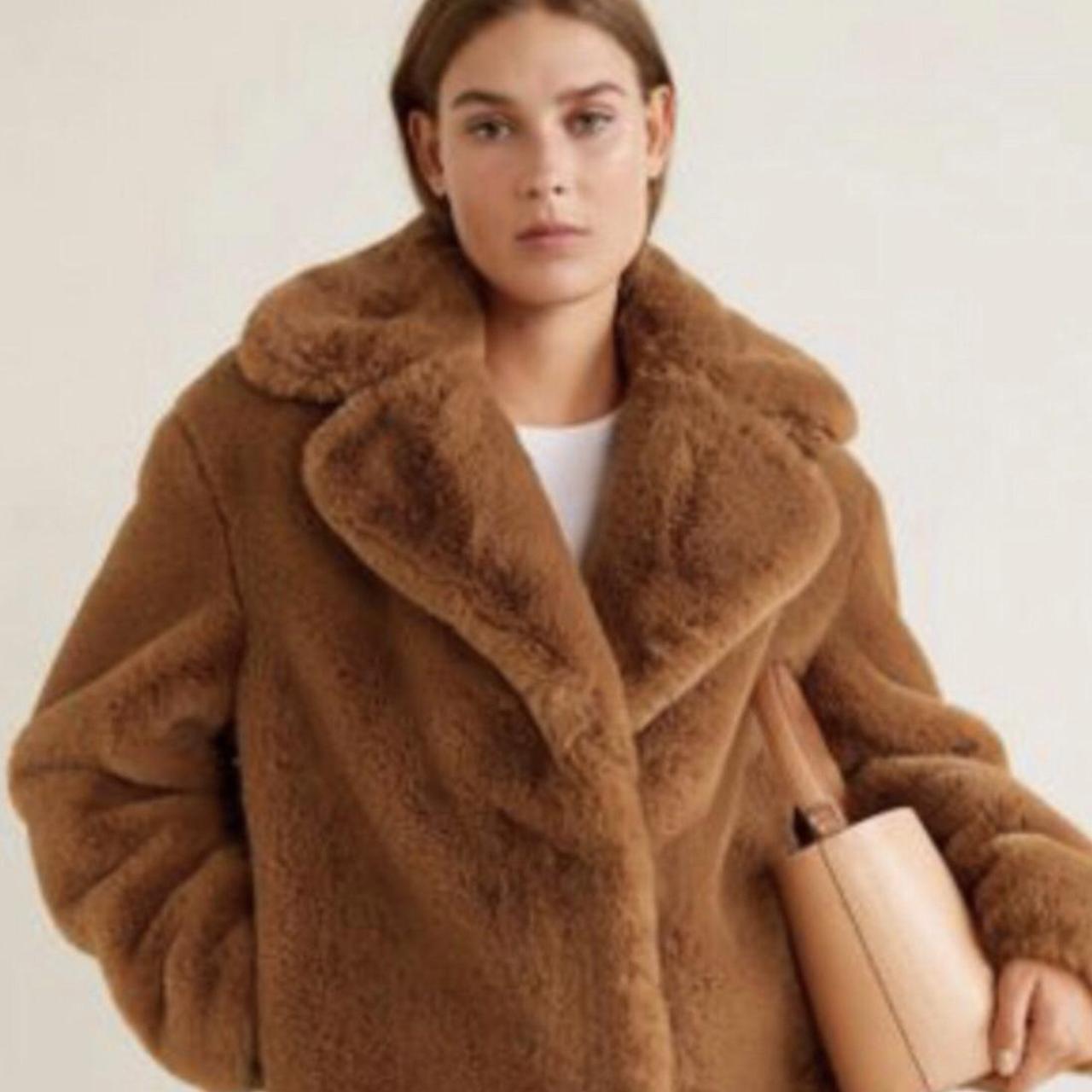 Mango faux fur coat! Size XS brand new. Such a... - Depop