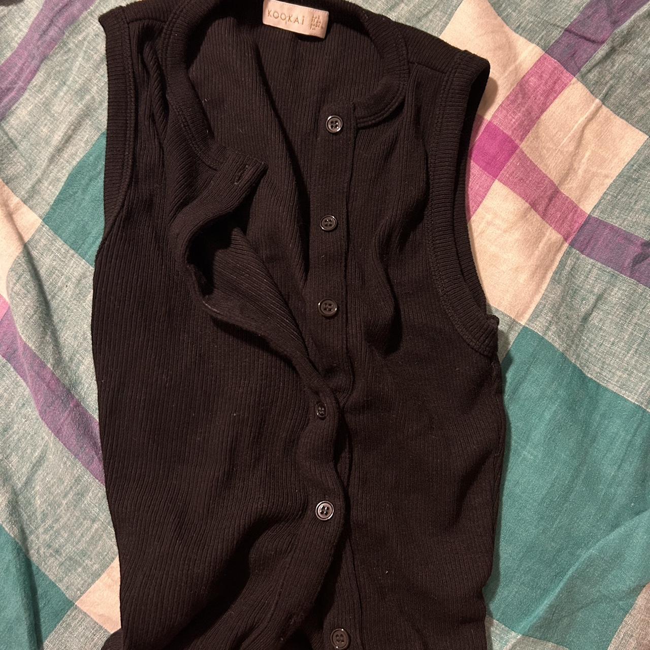 black kookai bec button tank. worn twice - Depop