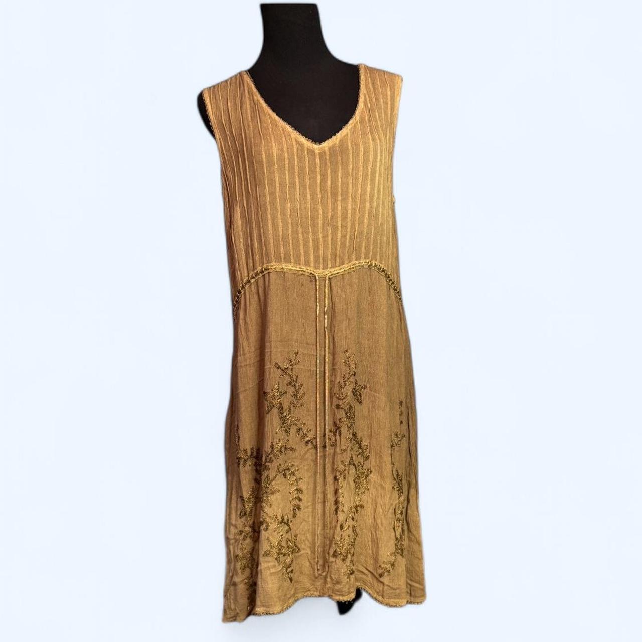 Raya sun brown and gold hippie sun dress Super flowy... | Depop