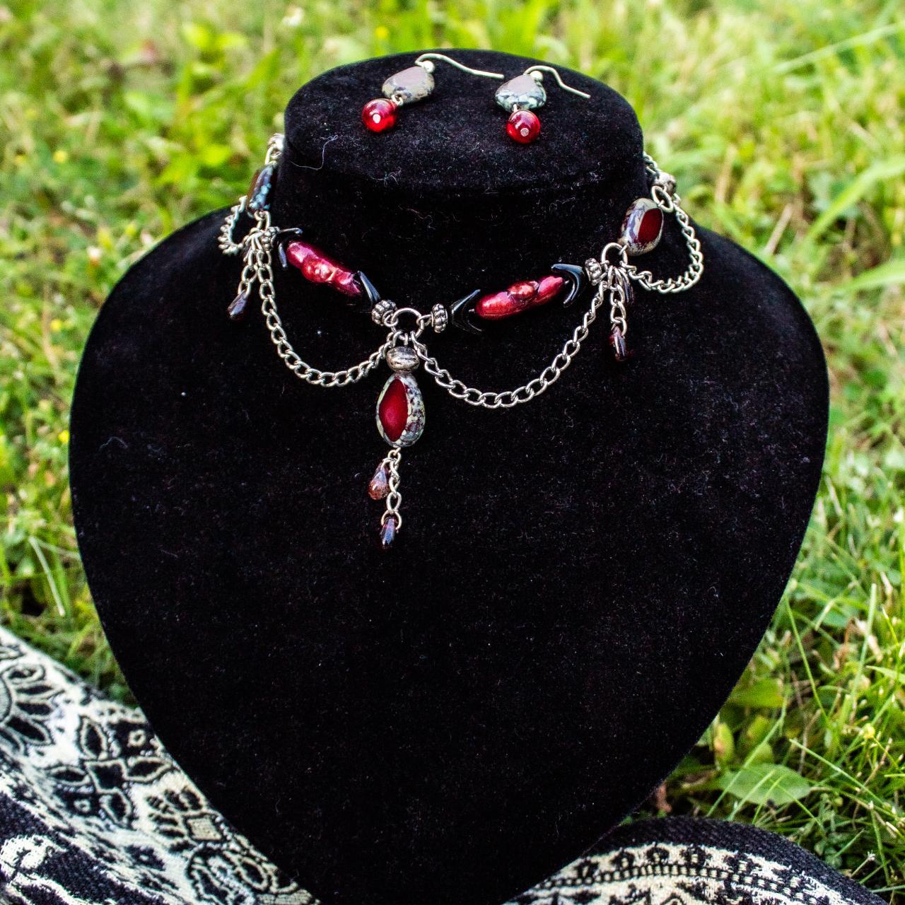 Handmade upcycled vintage / vampire inspired red... | Depop