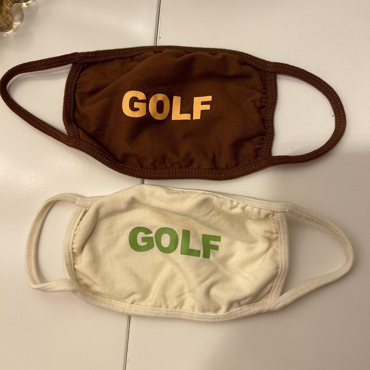 golf wang face masks in brown and tan
