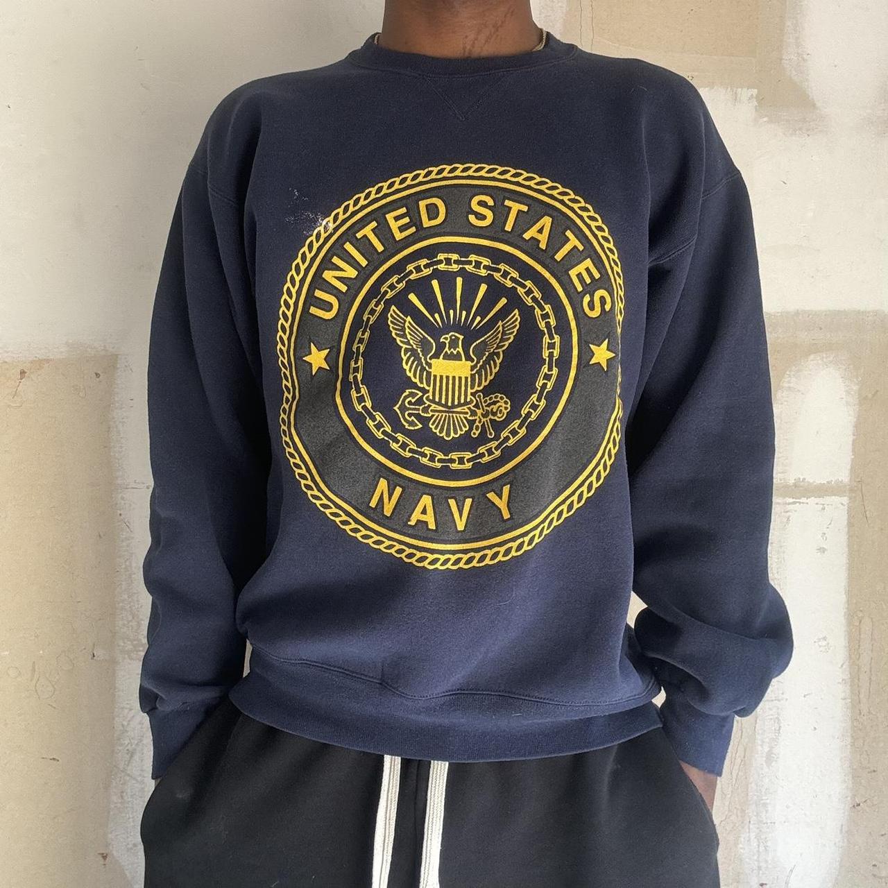 Vintage US Navy Crewneck Size M Condition 9/10 Paint... - Depop