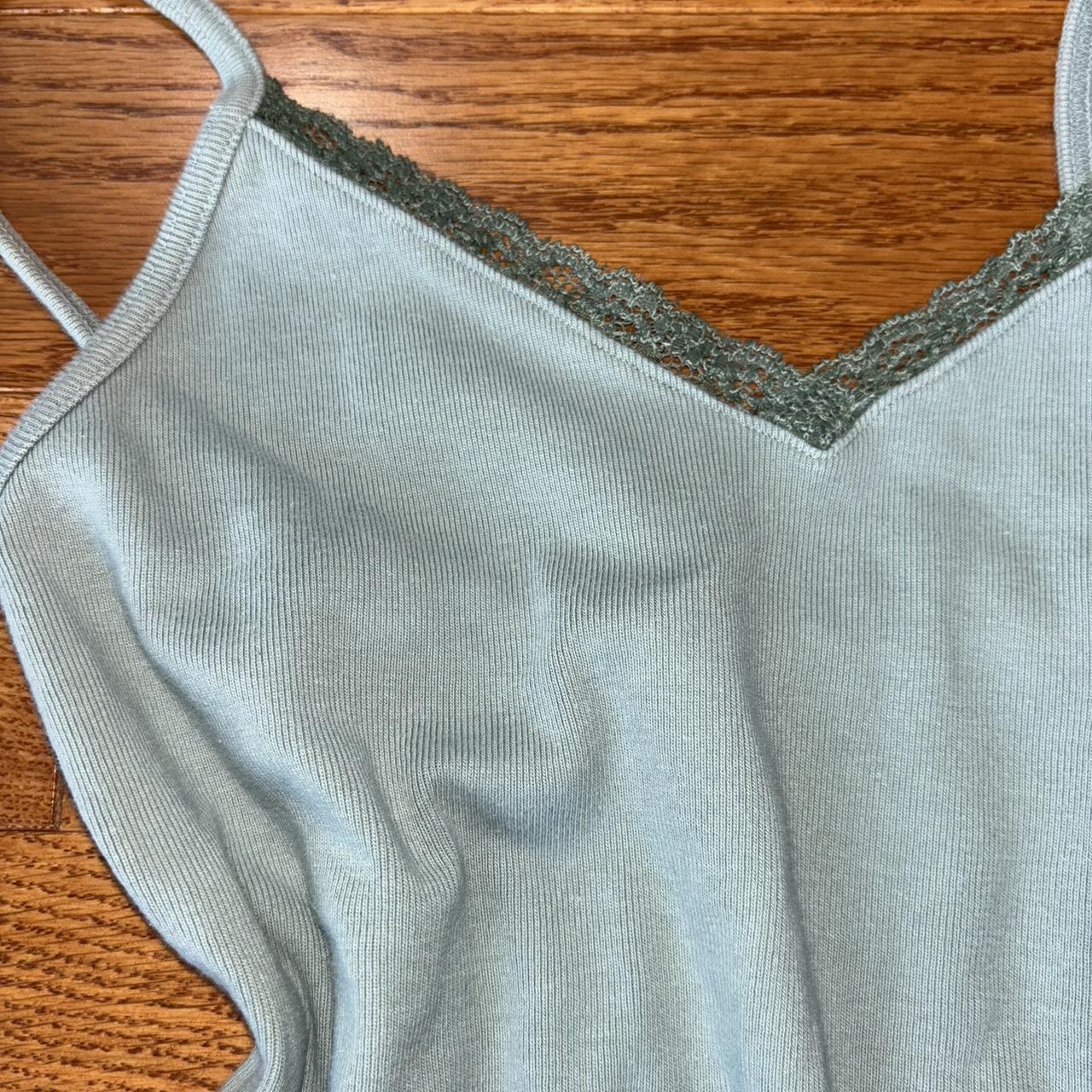 brandy melville sea foam nicolette top! cropped cami... - Depop