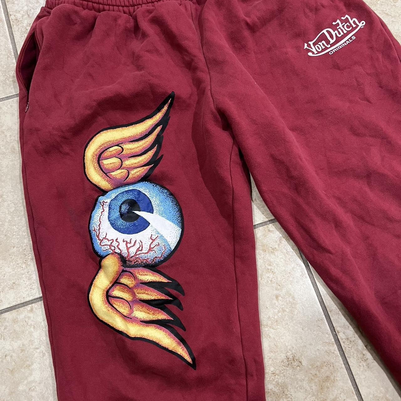 Von Dutch flying eyeball sweat pants Conditon 7/10... - Depop