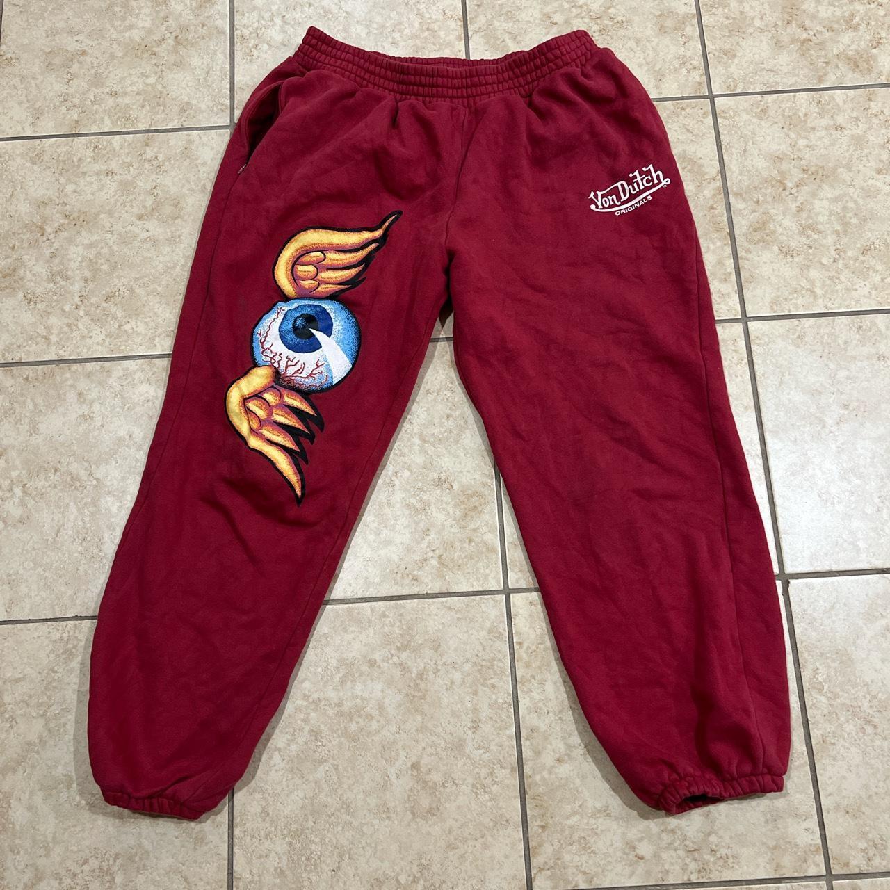 Von Dutch flying eyeball sweat pants Conditon 7/10... - Depop