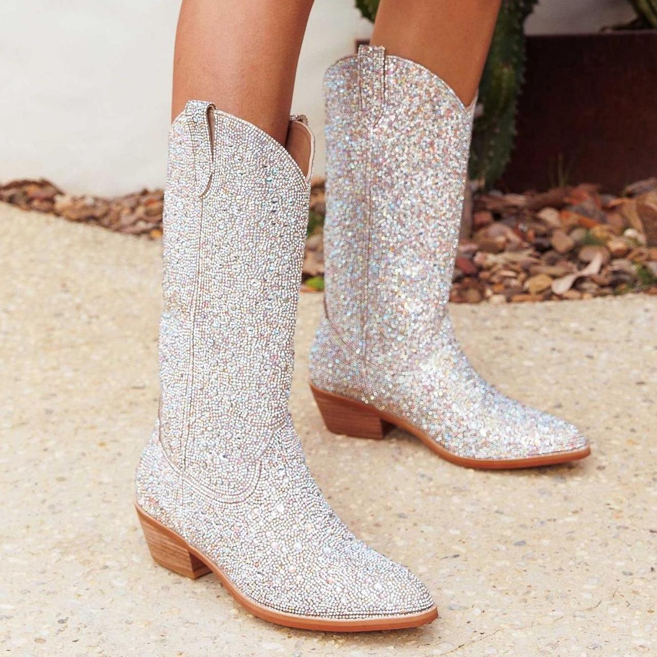 Ravella Parton rhinestone cowboy boots Size AU 8... | Depop