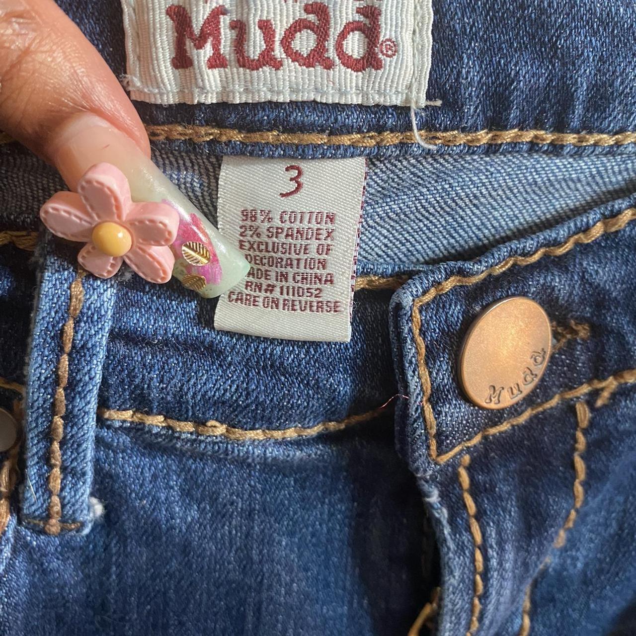 Vintage distressed 2000s mudd jeans with brown... - Depop