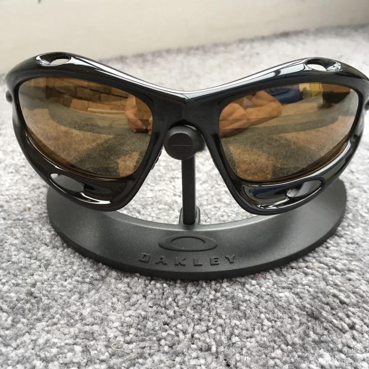 Oakley Racing Jacket Vintage Sunglasses-Gen 1- Black... - Depop