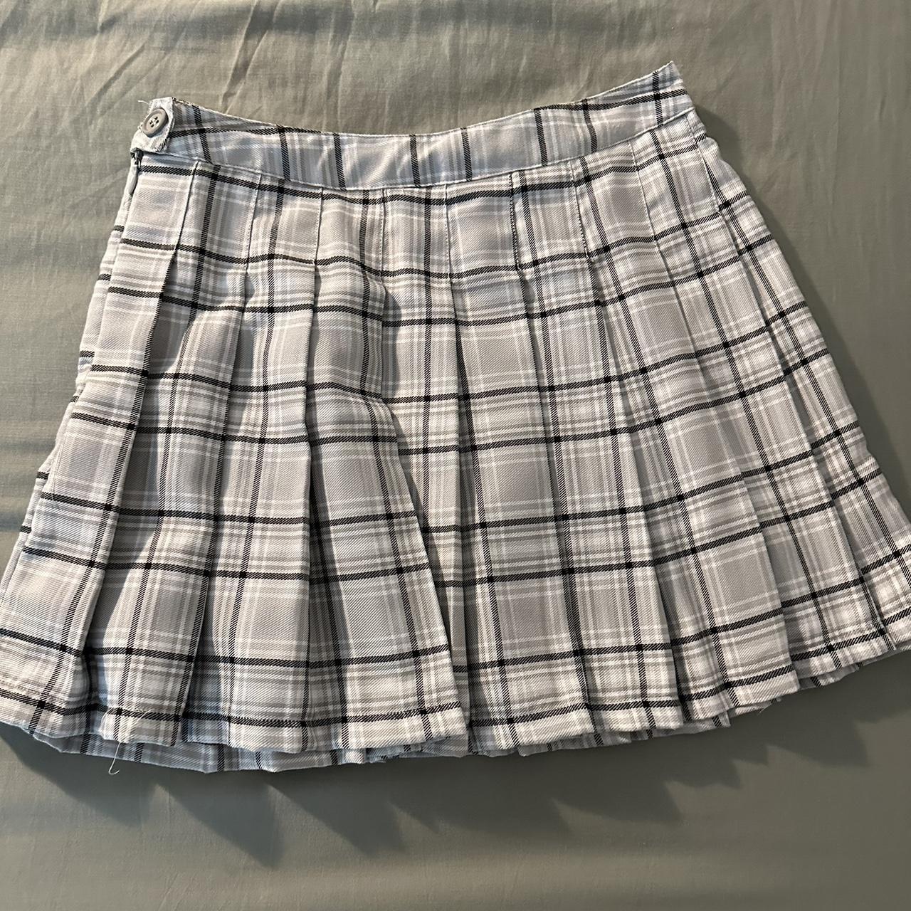 Plaid, preppy mini-skirt. Has a side zip with a... - Depop