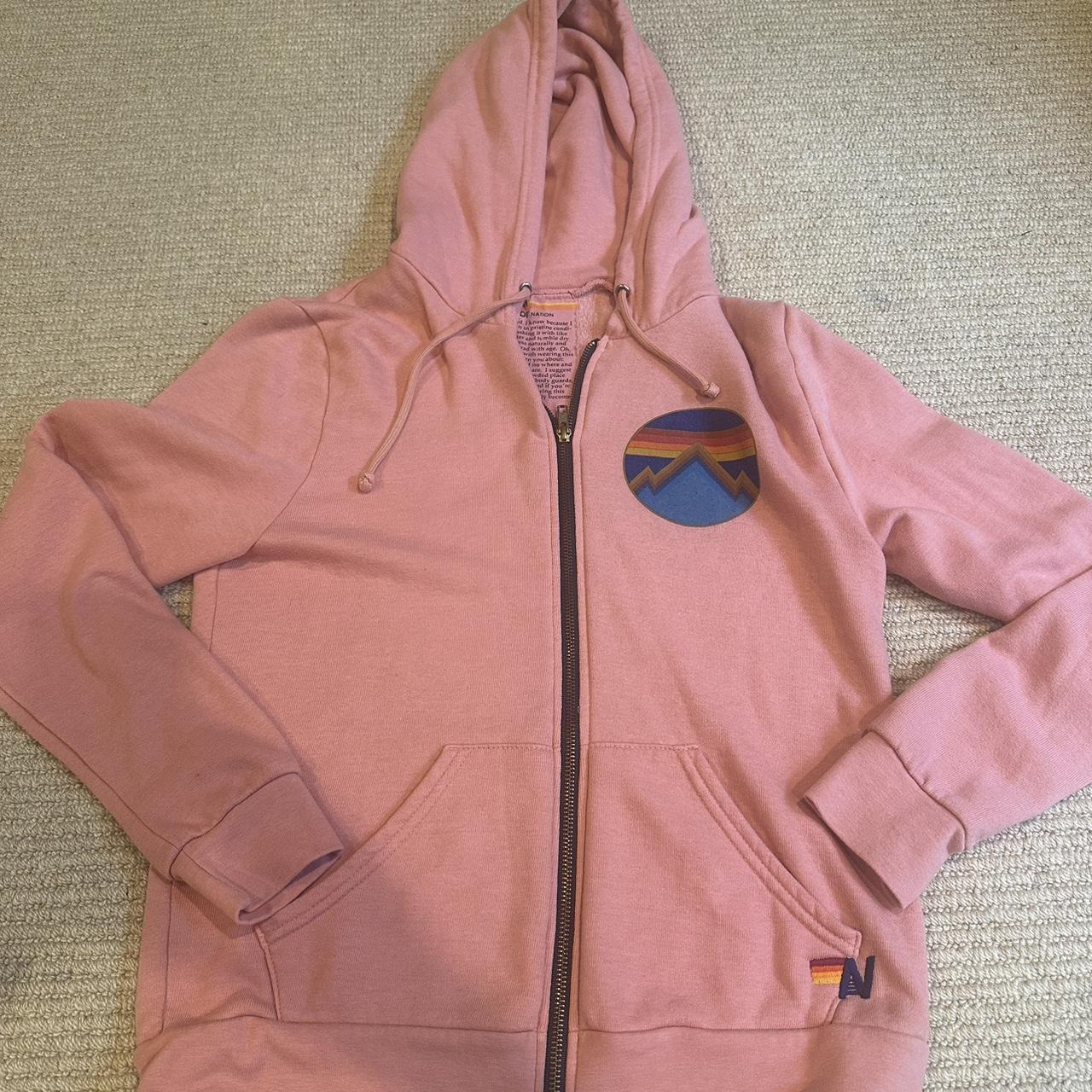Pink aviator nation zip up. Size medium - Depop