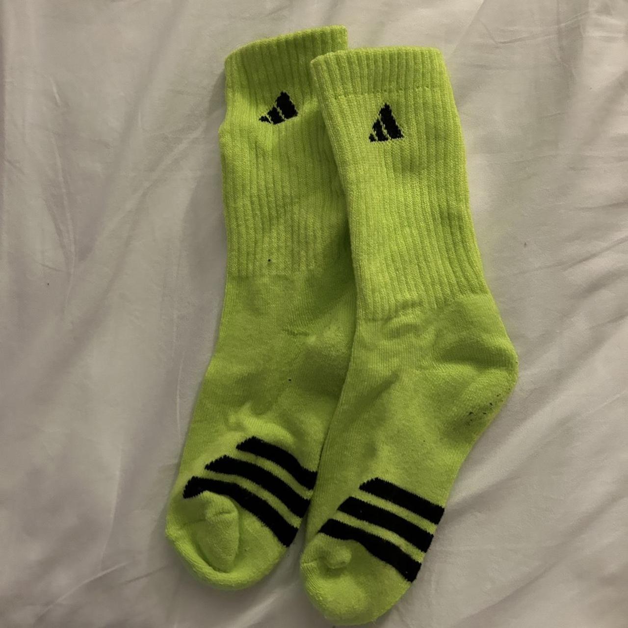 Yellow neon ankle adidas socks #yellow #neon #ankle... - Depop