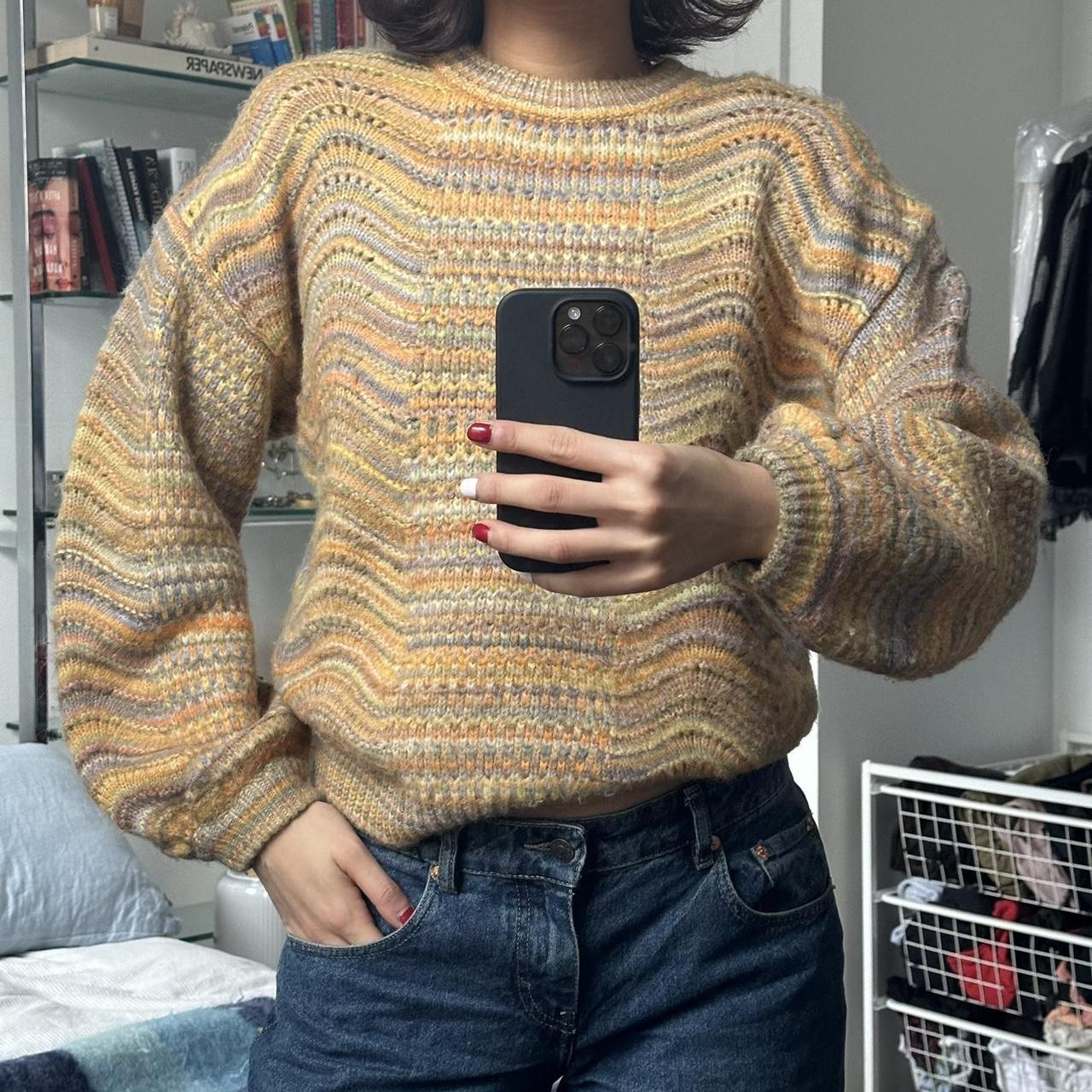 colorful knit sweater selling bc i dont grab for... - Depop