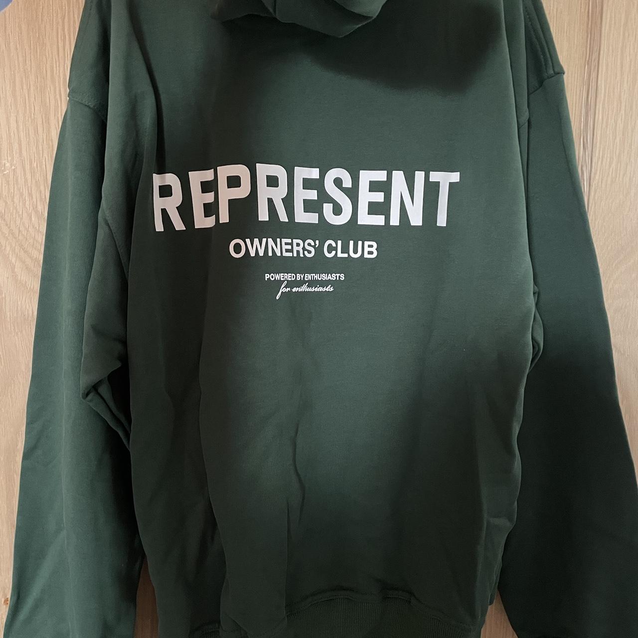 Dark green Represent hoodie,, barely used and in v... - Depop