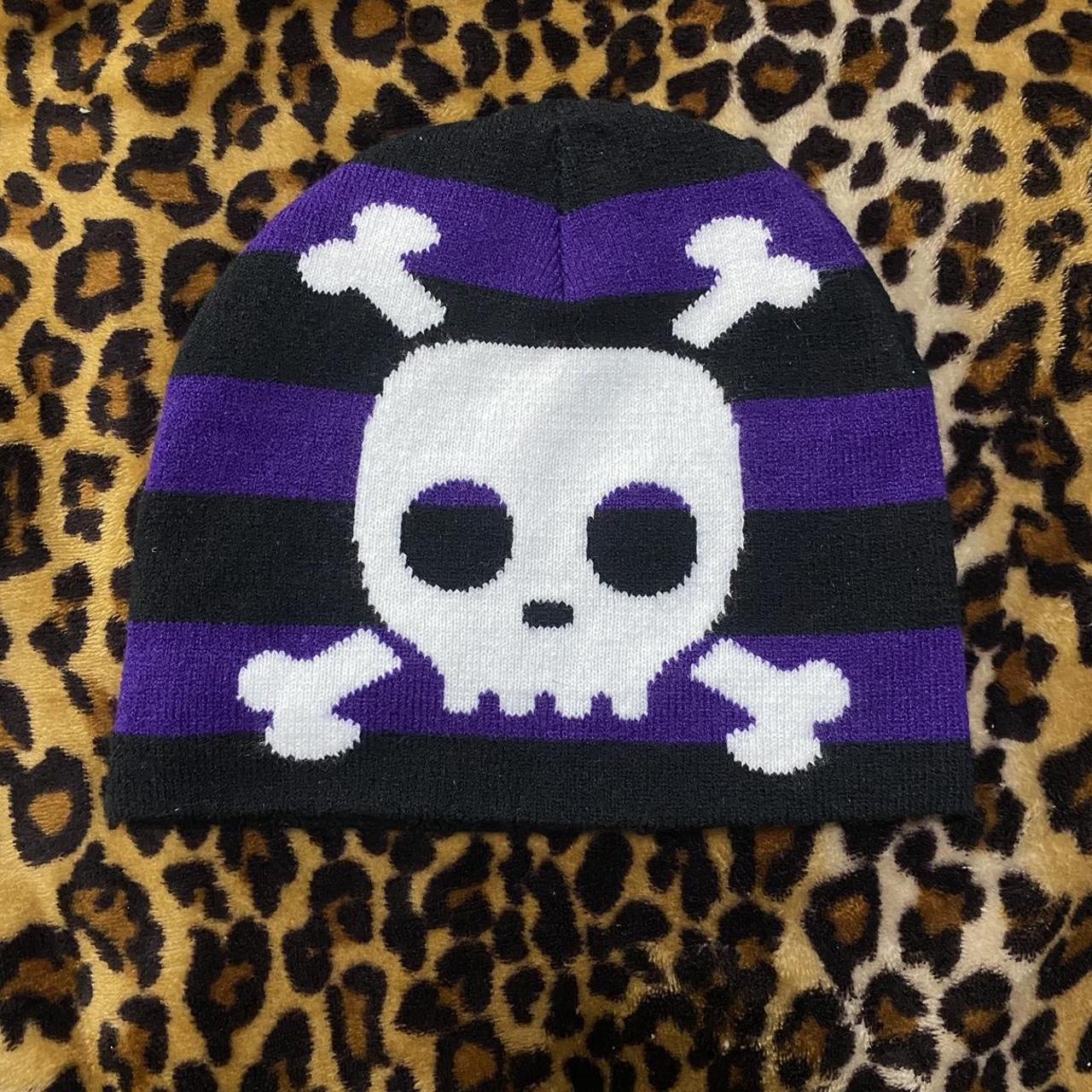 alternative skull and bones , black and purple emo... - Depop