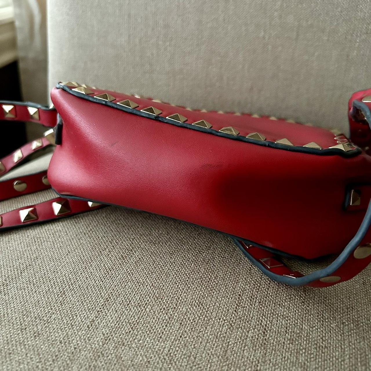 ⭐️ INZI Red Studded Gold Accent Crossbody Bag PLEASE... | Depop