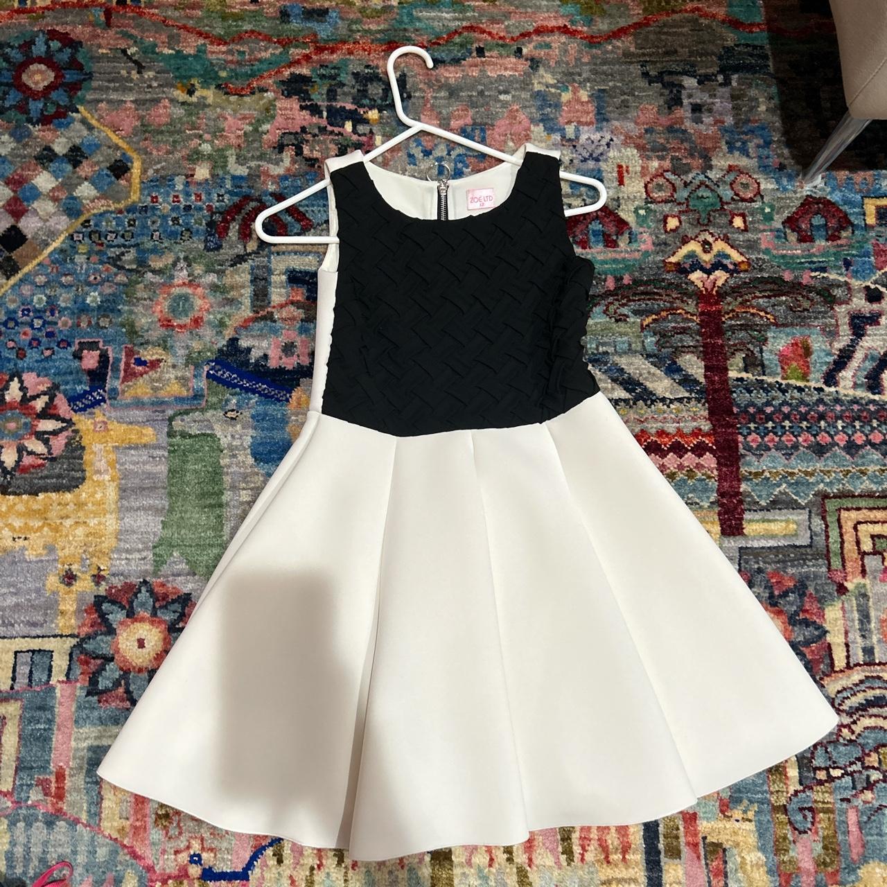 black and white formal skater dress for girls... - Depop