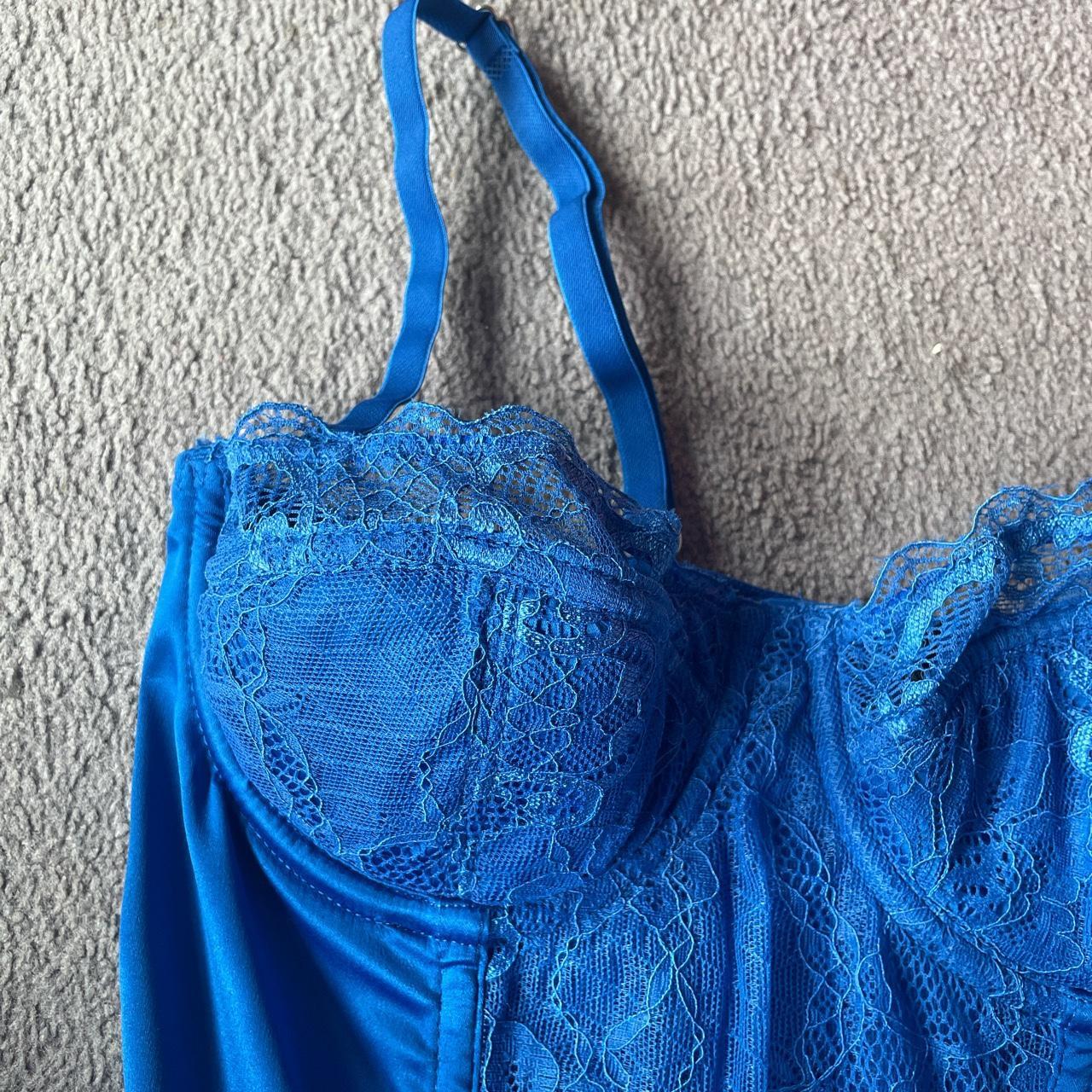 Primark blue corset top, worn once great condition,... - Depop