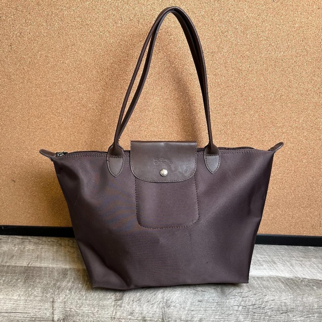 Longchamp Medium Le Pliage Dark Brown Shoulder Tote... - Depop