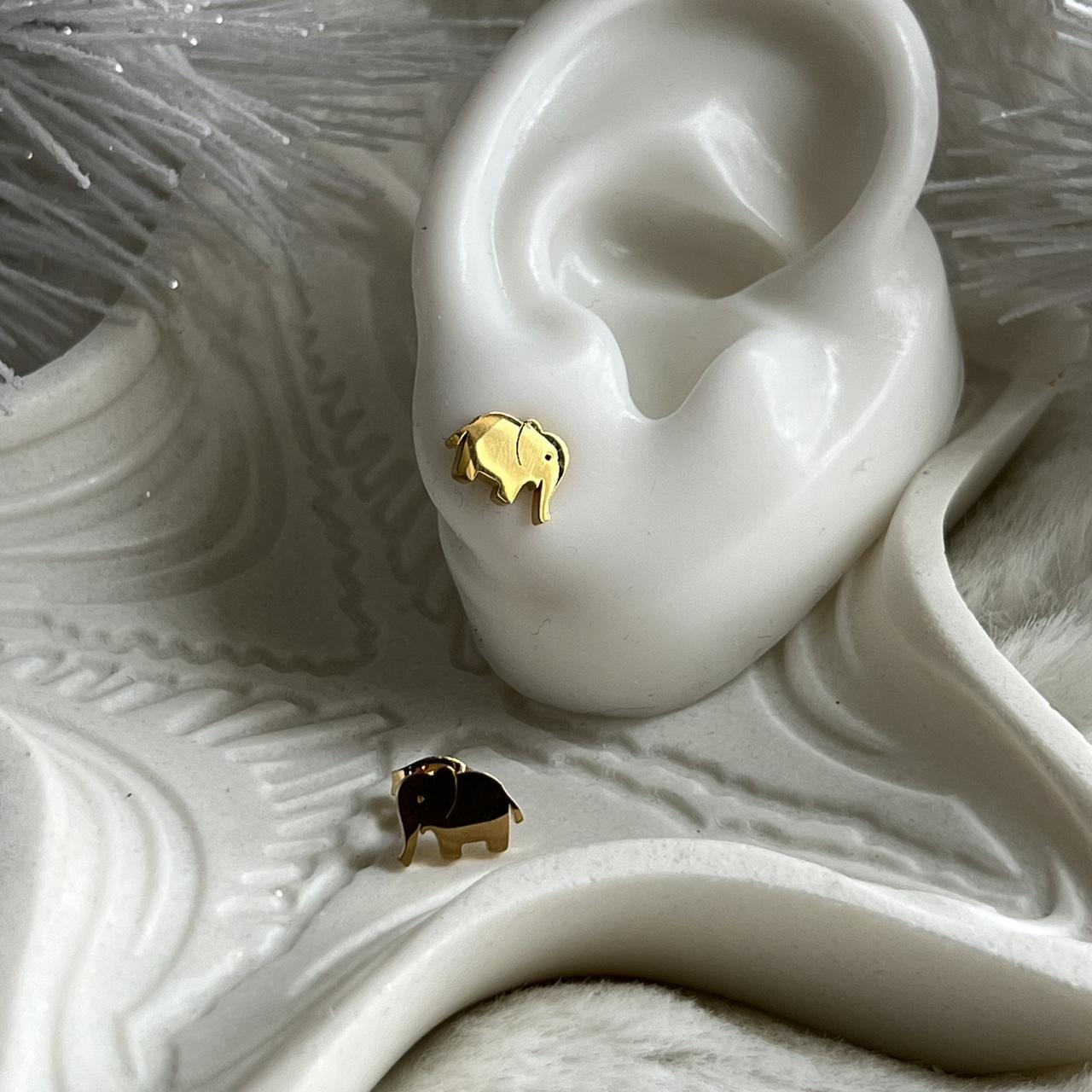 Stainless Steel Elephant Studs - Depop