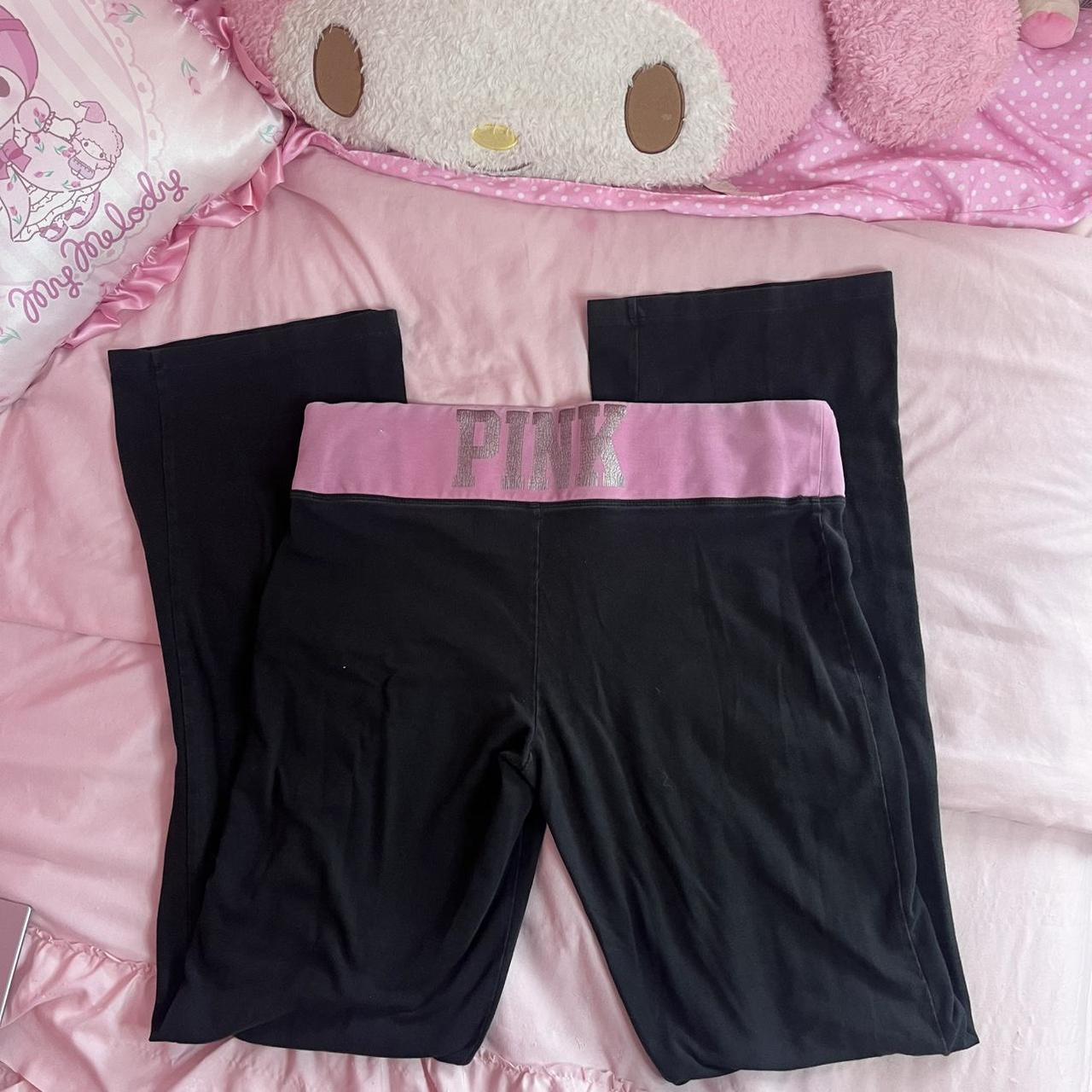 🎀 victoria’s secret iconic pink fold over flare... | Depop