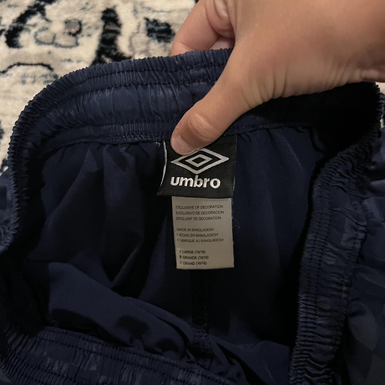 vintage umbro boy shorts size xl boys equivalent... - Depop