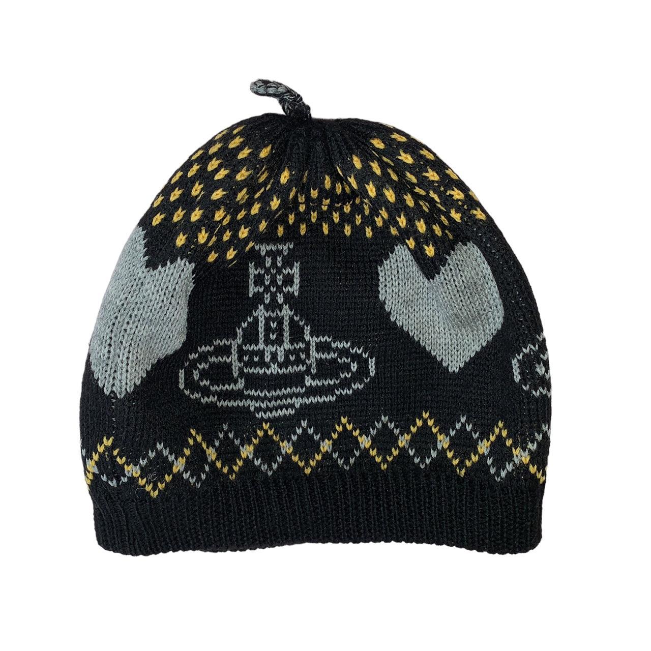 Vivienne Westwood Women's Black and Grey Hat | Depop