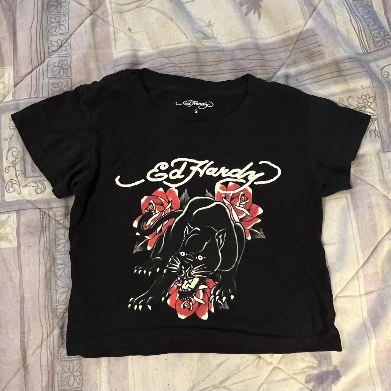 Ed Hardy urban outfitters baby tee Only worn 3... - Depop