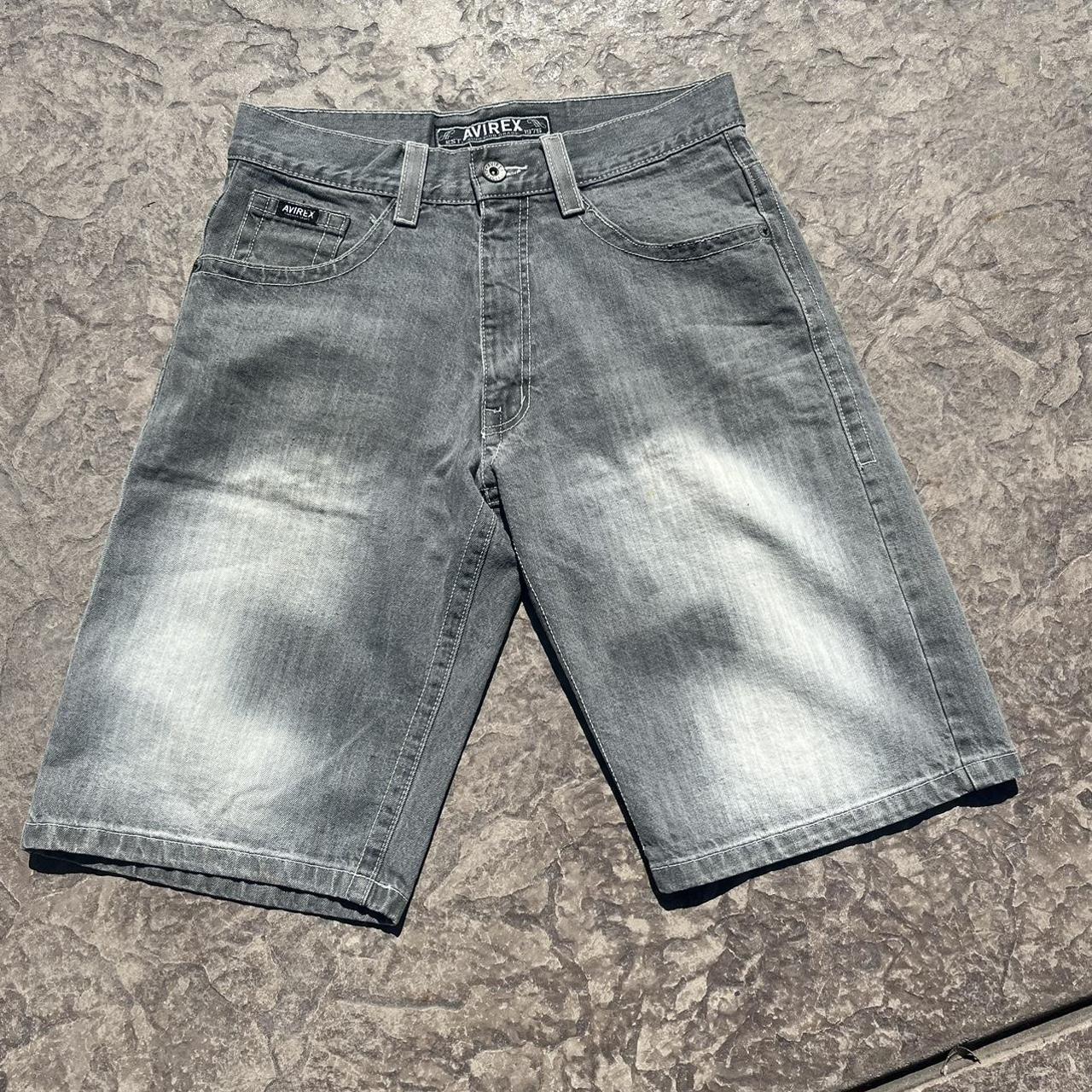 Vintage Avirex Gray Jorts Size 32 Baggy Good... - Depop