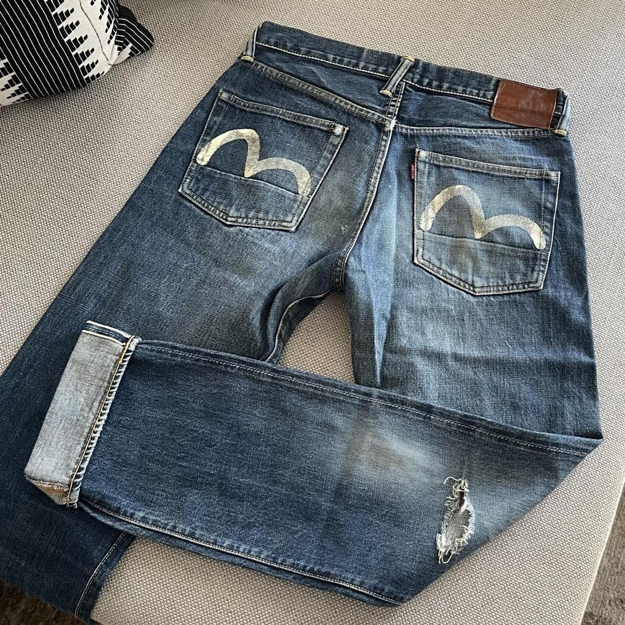 evisu denim no size tag fits 30-31 #streetwear... - Depop