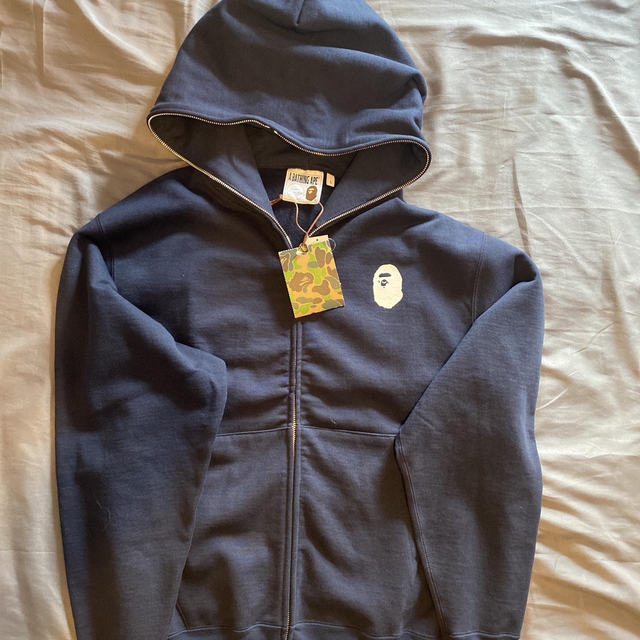 BAPE BATH APE ZIP UP HOODIE NAVY BLUE #bape... - Depop
