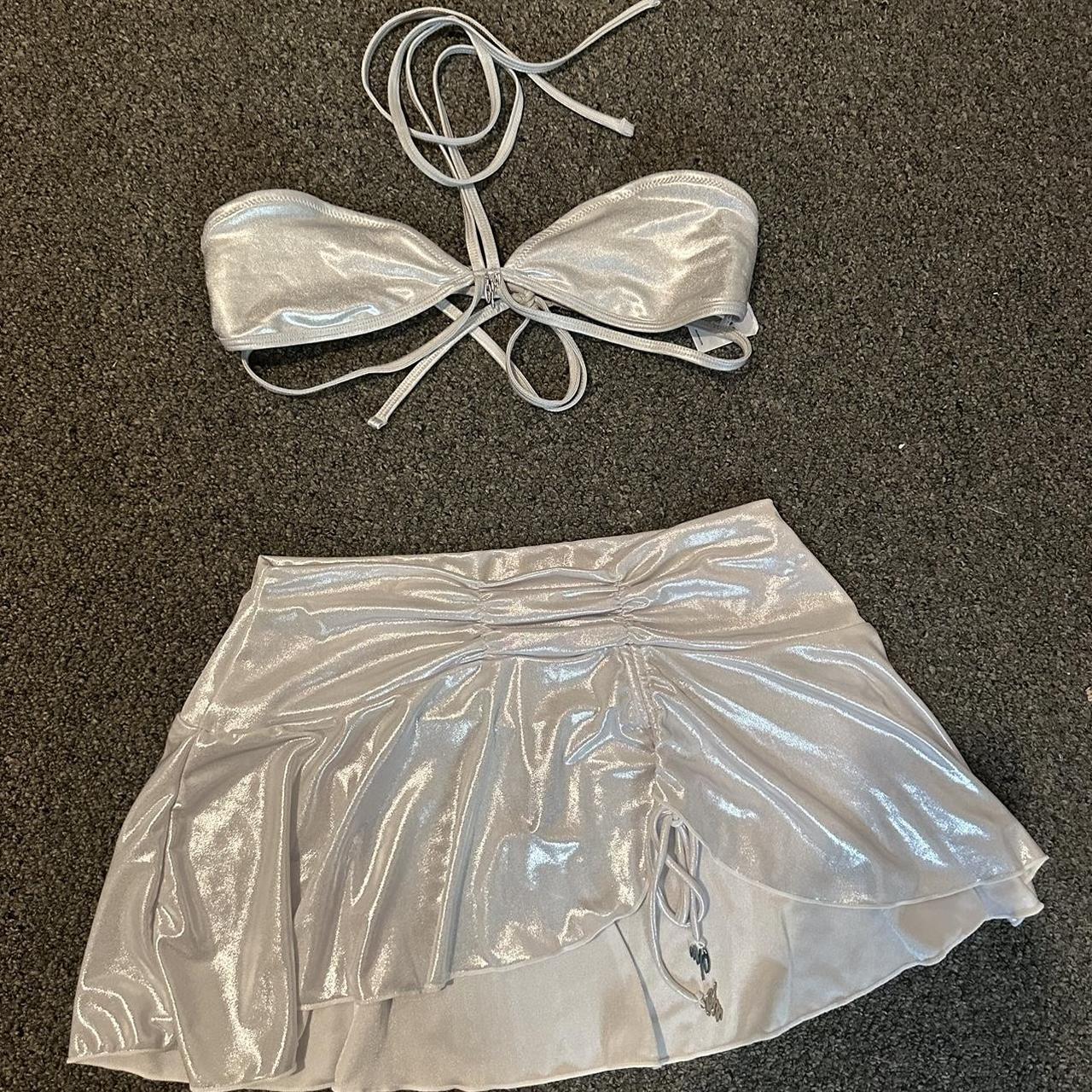 I am Gia silver set. Top size medium, skirt size... - Depop