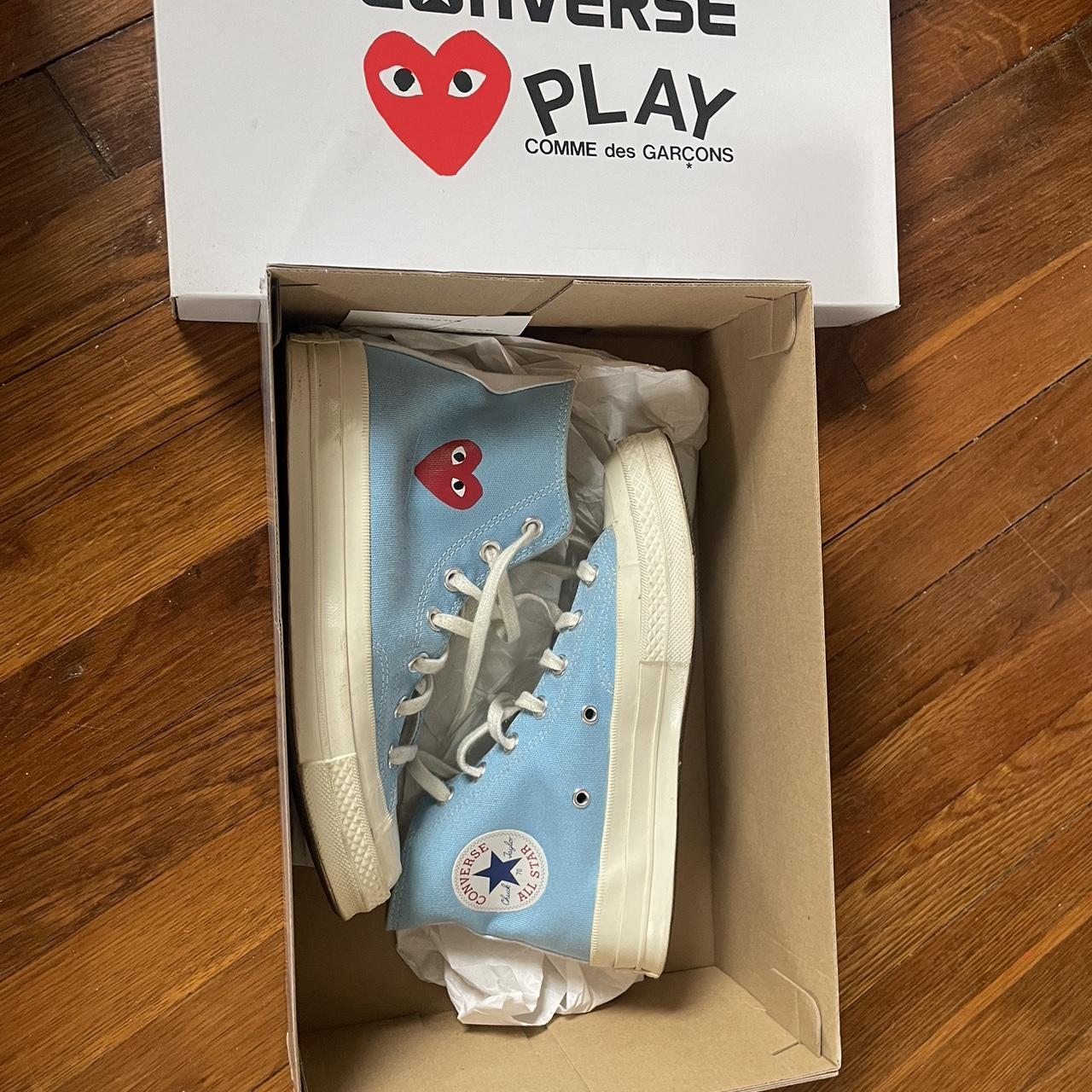 bright blue cdg converse! only worn a few times!... - Depop