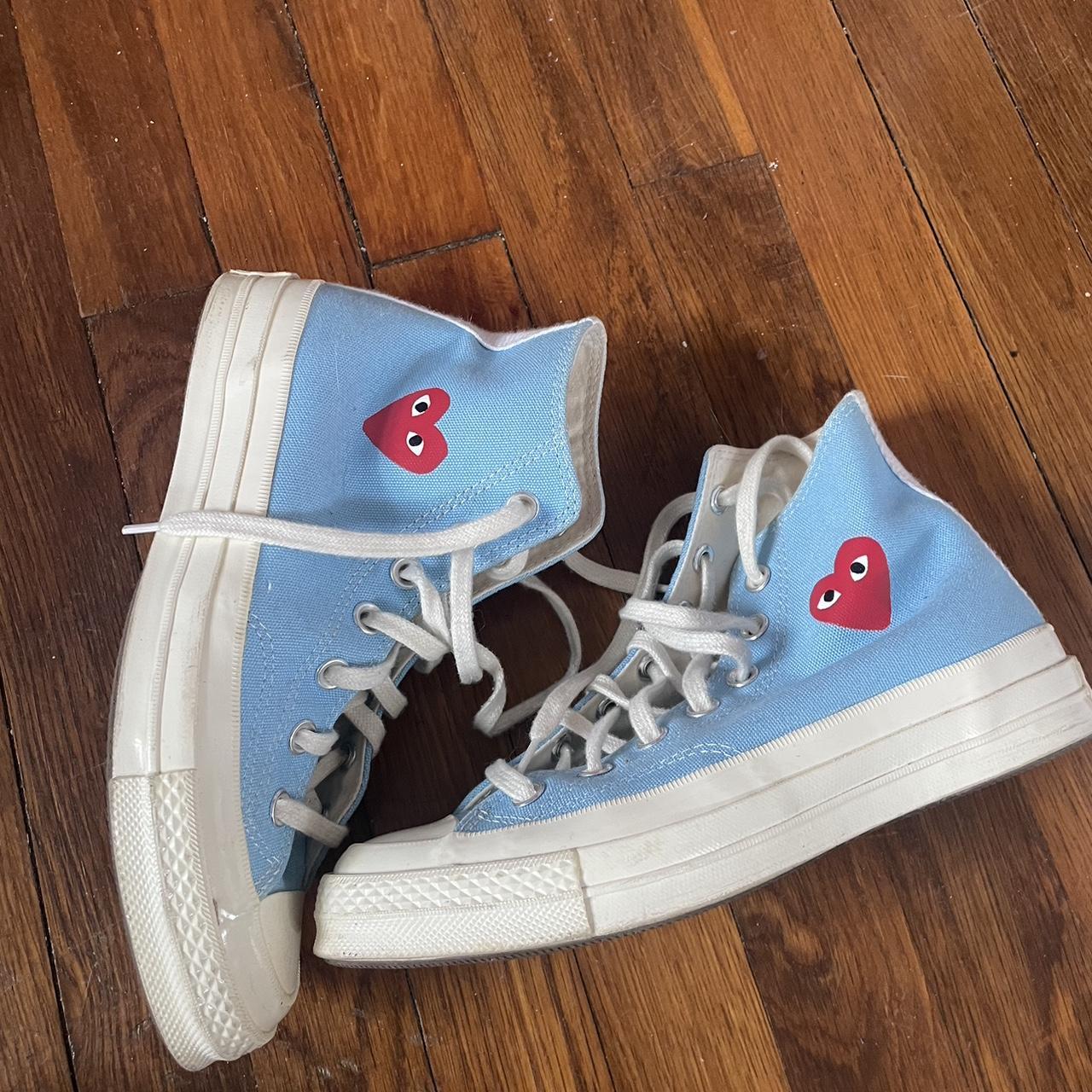 bright blue cdg converse! only worn a few times!... - Depop