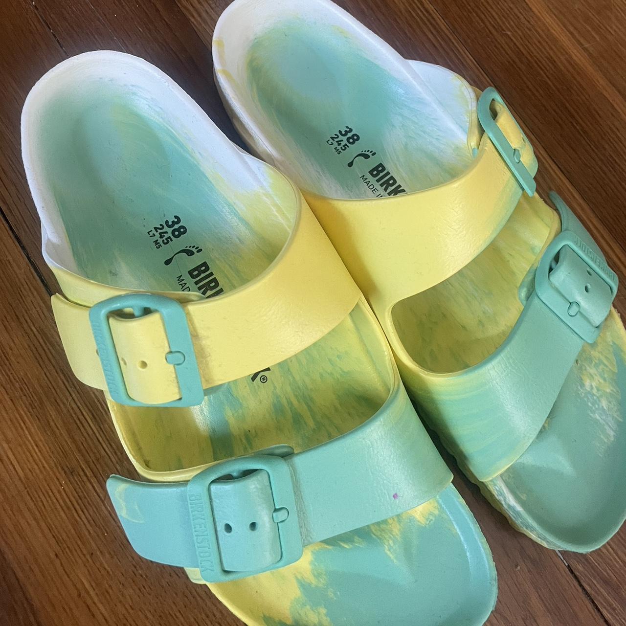 yellow, green & white tie dye arizona briks! women’s... - Depop