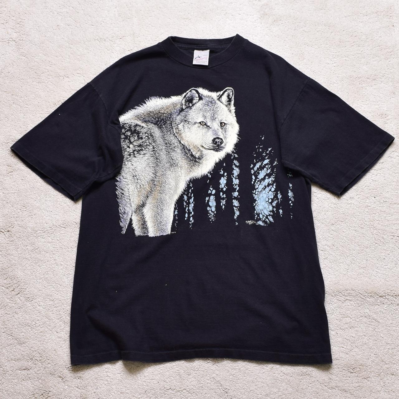 Women's Vintage 1990 The Mountain Wolf Print T Shirt... - Depop