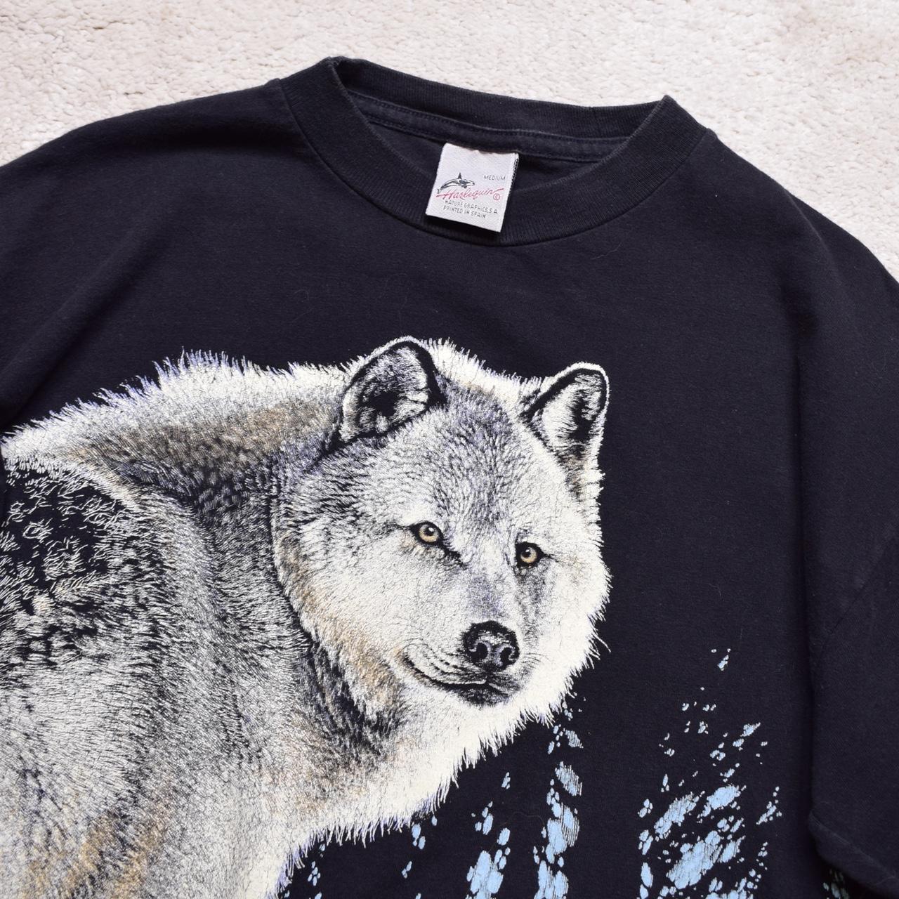 Women's Vintage 1990 The Mountain Wolf Print T Shirt... - Depop