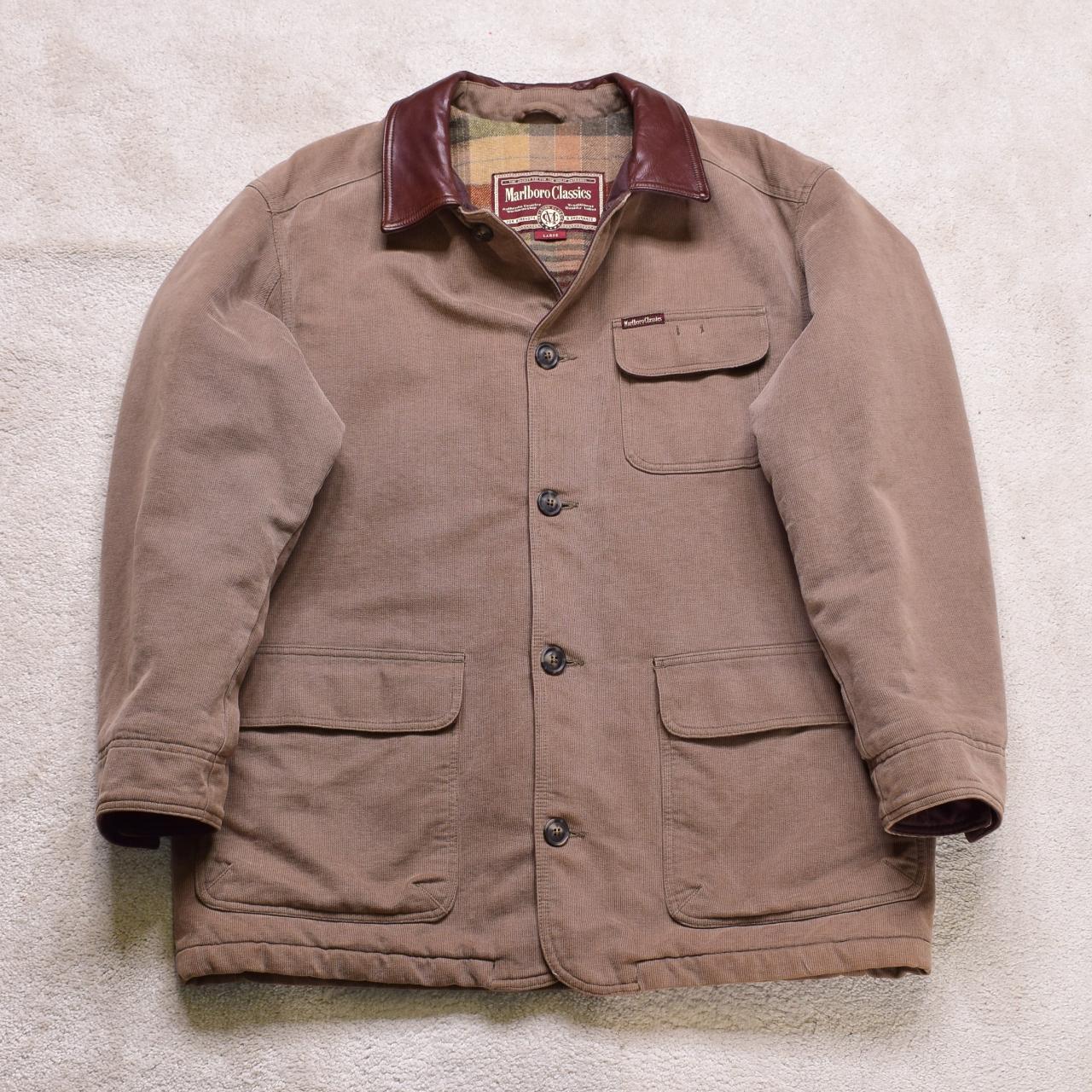 Vintage 90s Marlboro Classics Brown Heavy Jacket... - Depop