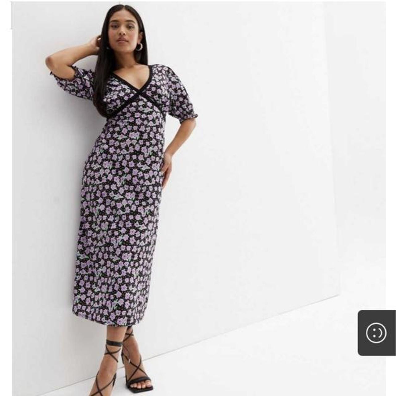 New Look Women's Purple and Black Dress | Depop